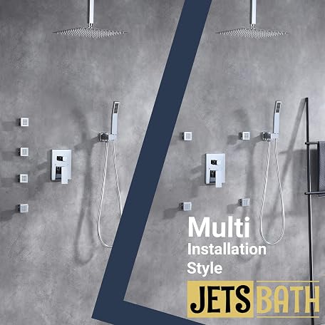 Mua (Updated) JetsBath Shower Jets Rain Shower System with 12'' Ceiling ...