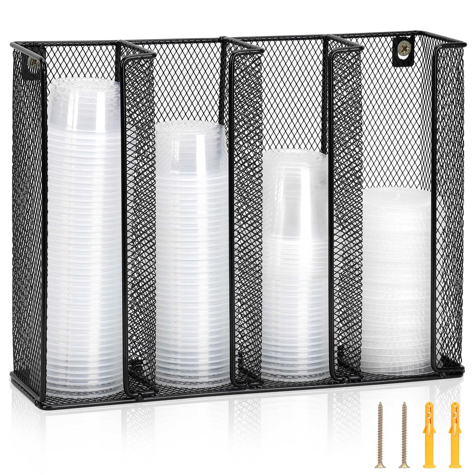 Wall Mount Portion Sauce Cup Lid Organizer 4 Compartments Iron Sauce ...