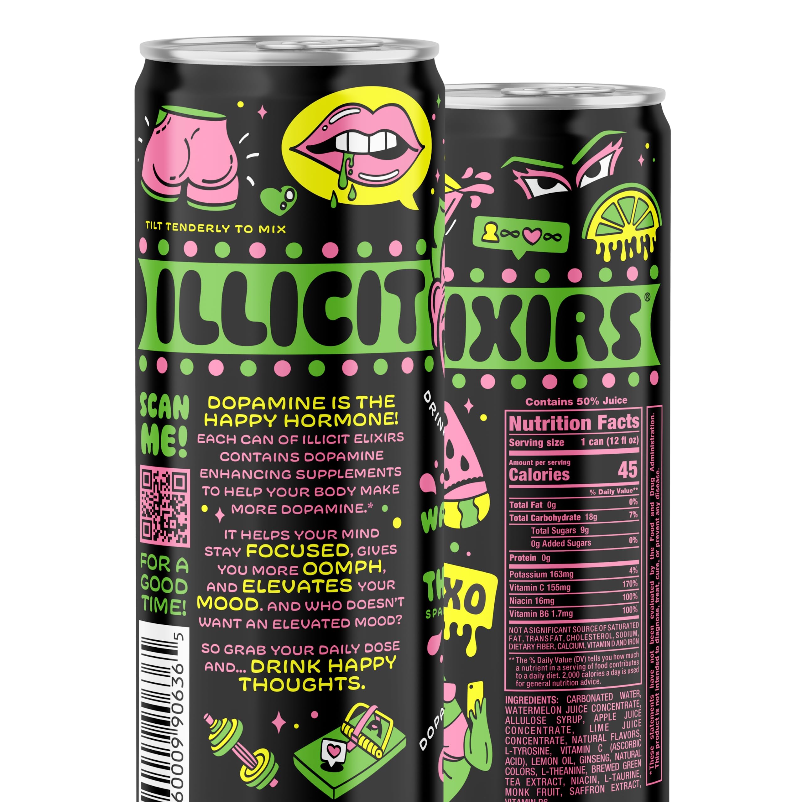 Mua Illicit Elixirs Watermelon Lime Thirst Trap - Sparkling Juice Drink - Supports Dopamine ...