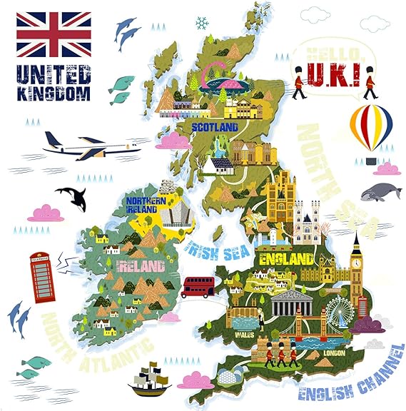 HomeEvolution - Adhesivos de pared para niños, diseño de mapa del mundo ...