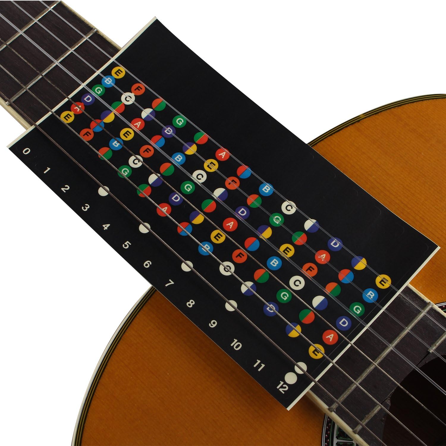 Futheda 2pcs Guitar Fretboard Notes Stickers Decals Frets Map Labels ...