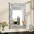 Amazon.com: MUAUSU Crystal Accent Mirror for Wall Decor -28" x 20" Mosaic Frame Decorative Wall ...