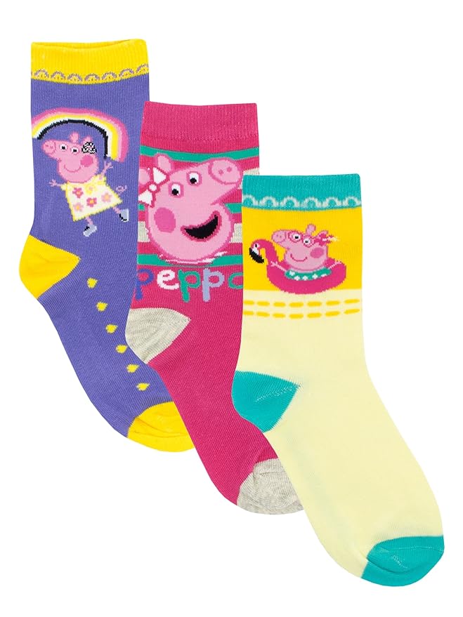 Peppa Pig Girls' Peppa Socks Pack of 3 - 13/2 : Amazon.in: Clothing ...