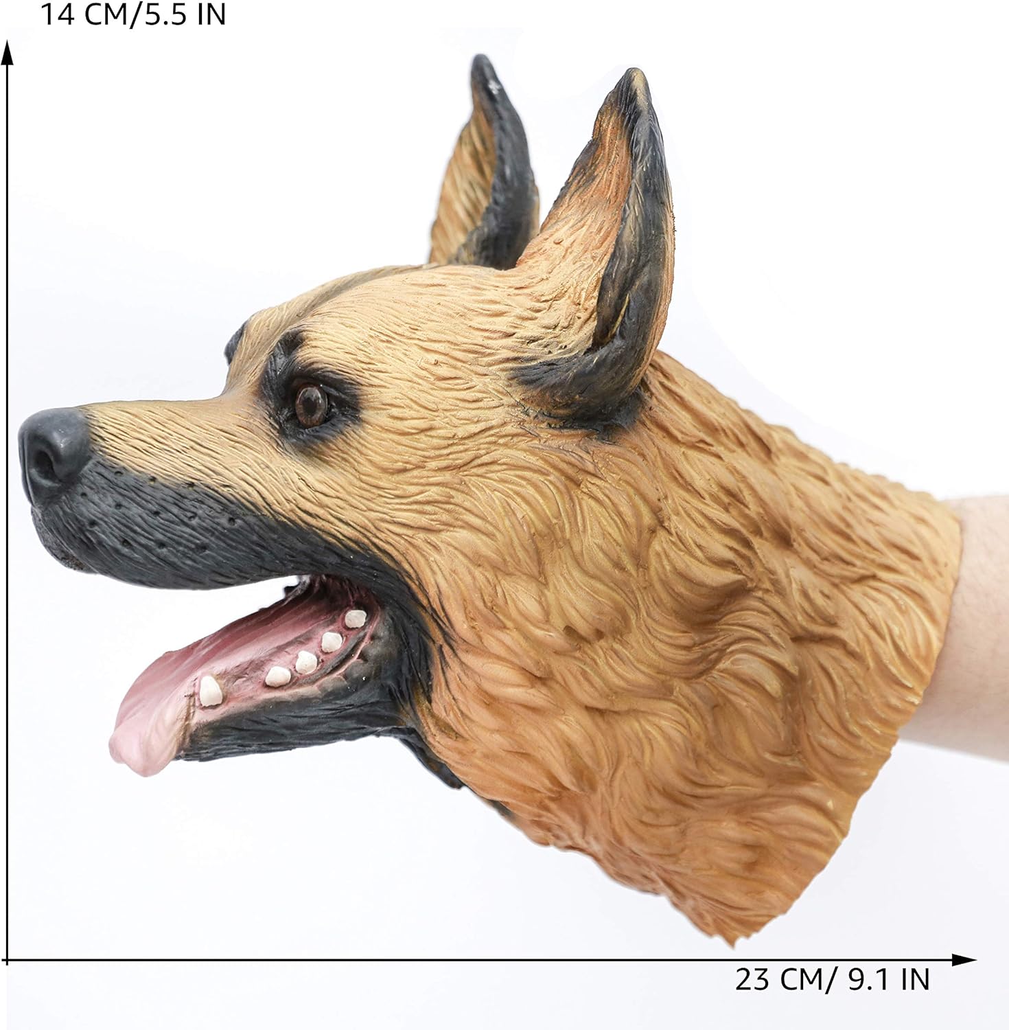 Hanzwa Dog Hand Puppet Realistic Latex Animal Soft Puppets German ...