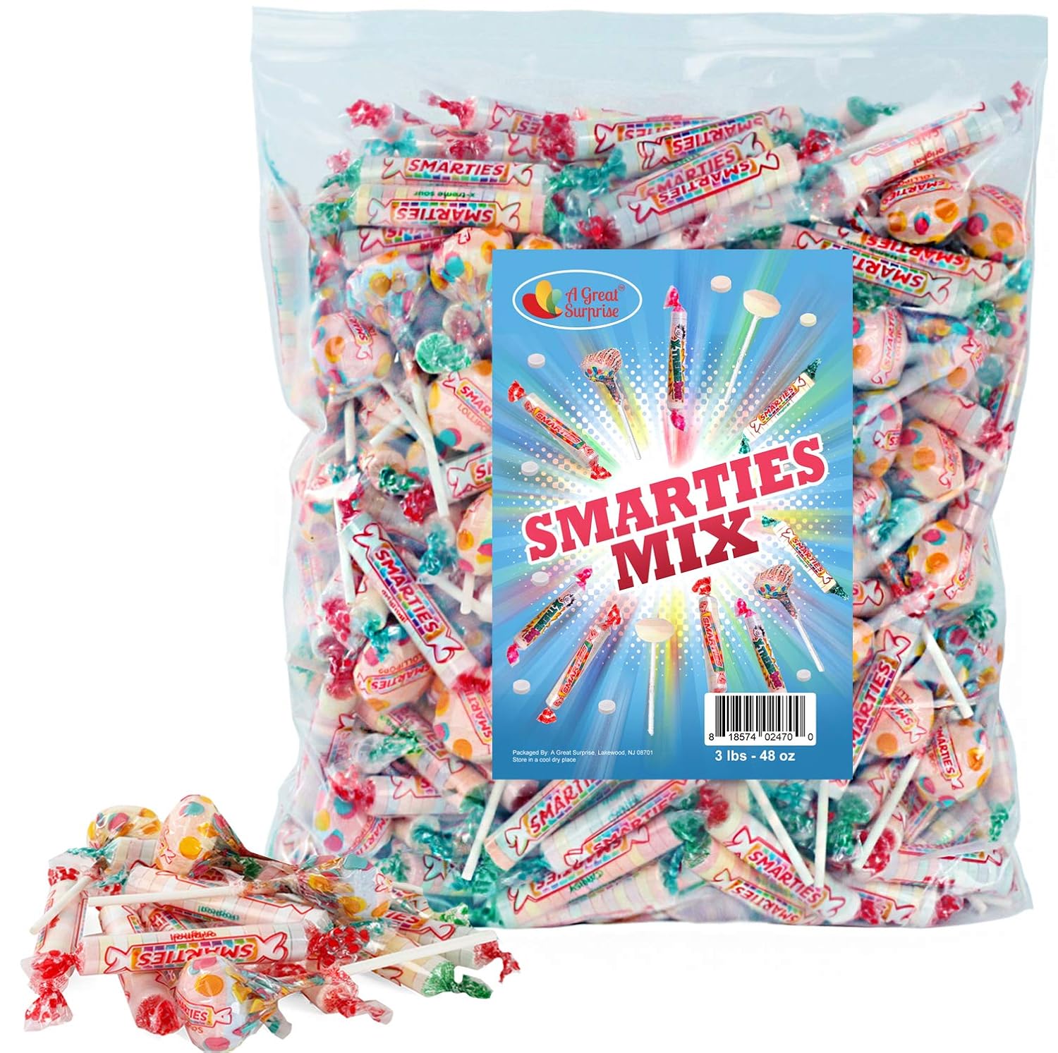 Amazon.com : Smarties- Double Lollies, Original, Tropical, Xtreme Sour ...