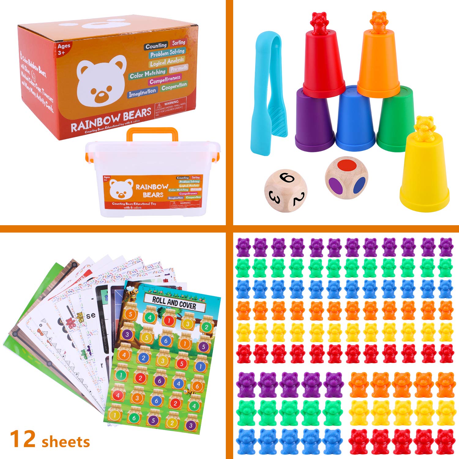 Mua Riccioney Rainbow Counting Bears with Matching Sorting Cups, 112 ...