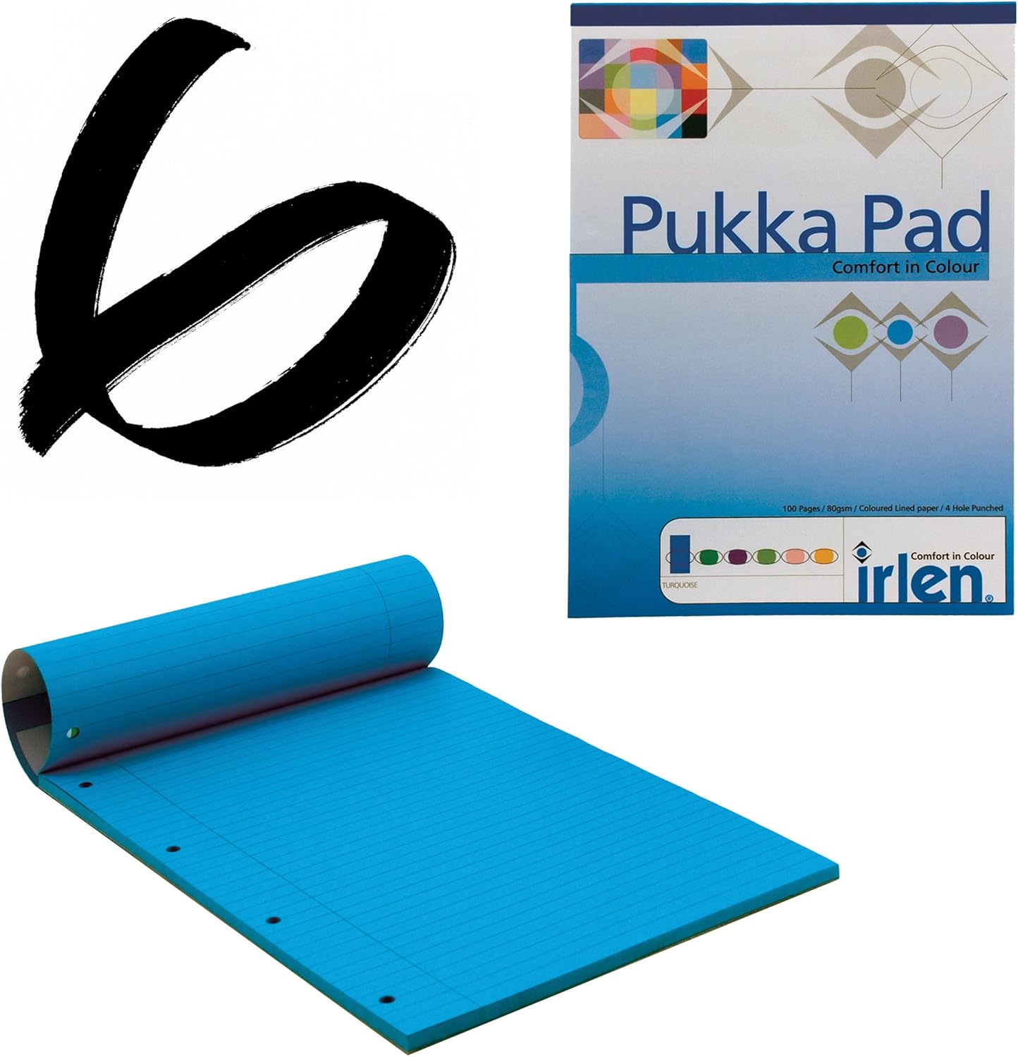 6x Turquoise Pukka Pad A4 80gsm Ruled With Margin 100 Pages 50 Sheets ...