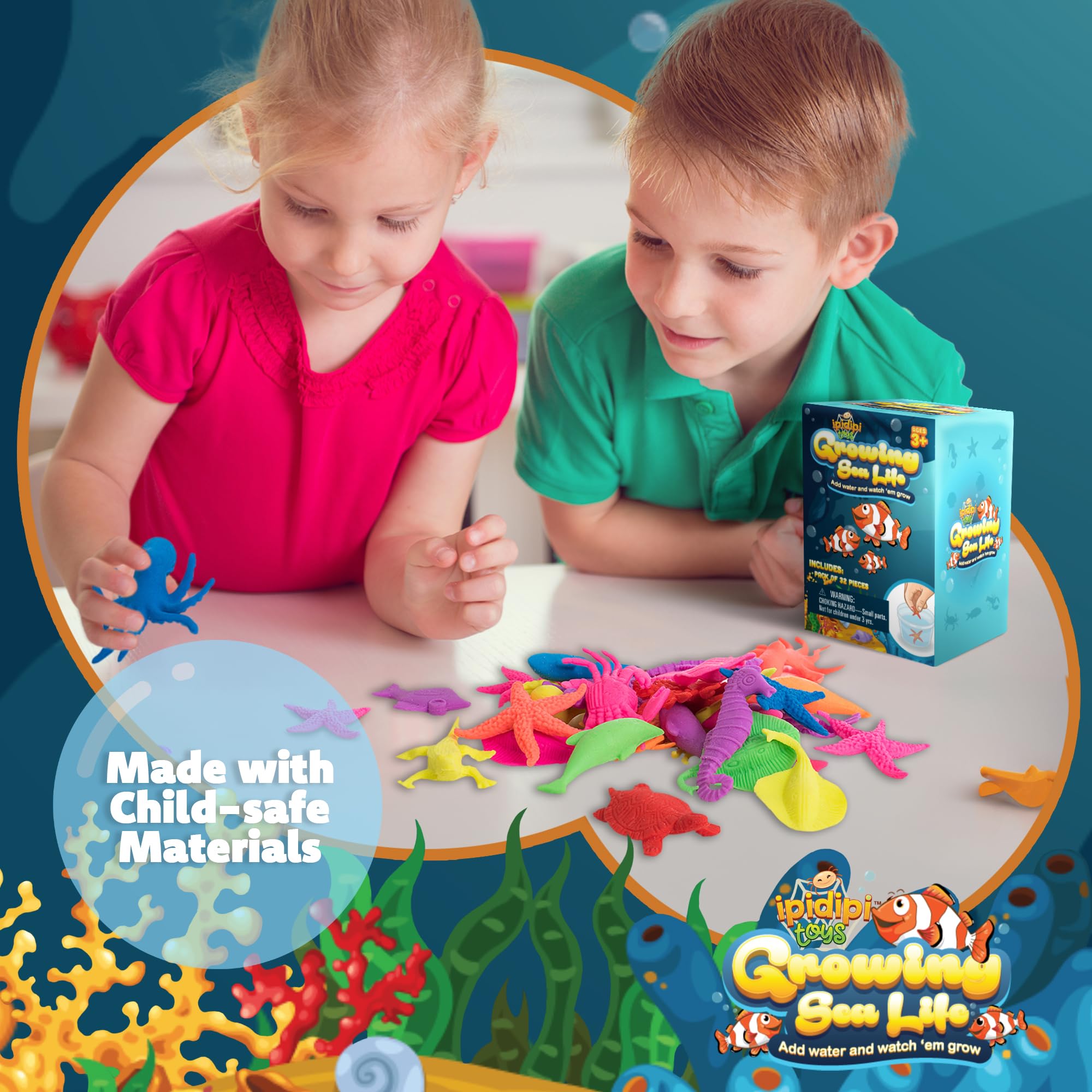 Mua IPIDIPI TOYS Growing Sea Creatures for Kids – 32-Pack Ocean-Themed ...