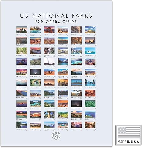 Amazon.com: USA National Park Poster - Interactive Travel Map With All ...