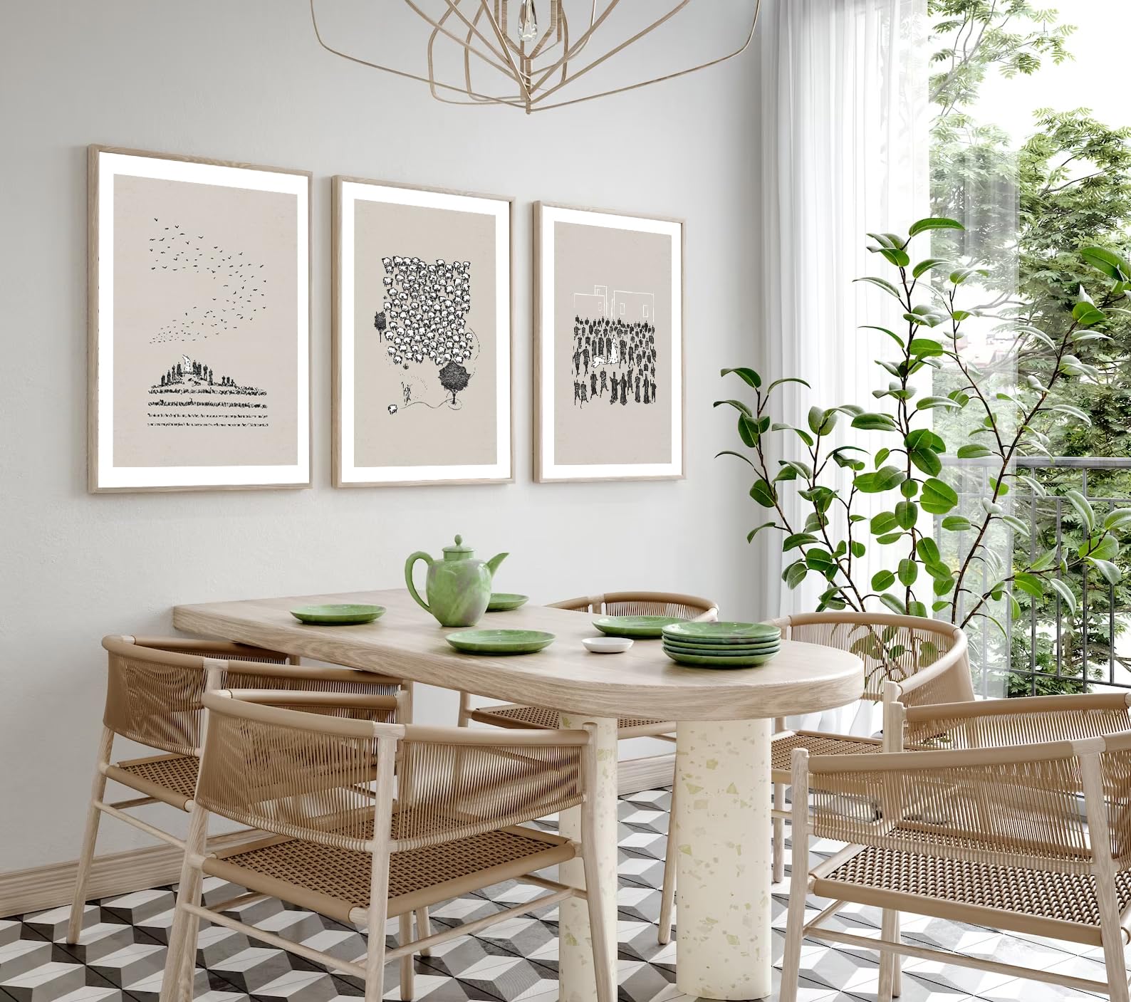 Nocta Christian Wall Art Set Of 3 | Jesus Story Posters For Living Room ...