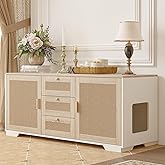 Amazon.com: 2 in 1 Cat Litter Box Enclosure TV Stand, 63Inch Wooden ...