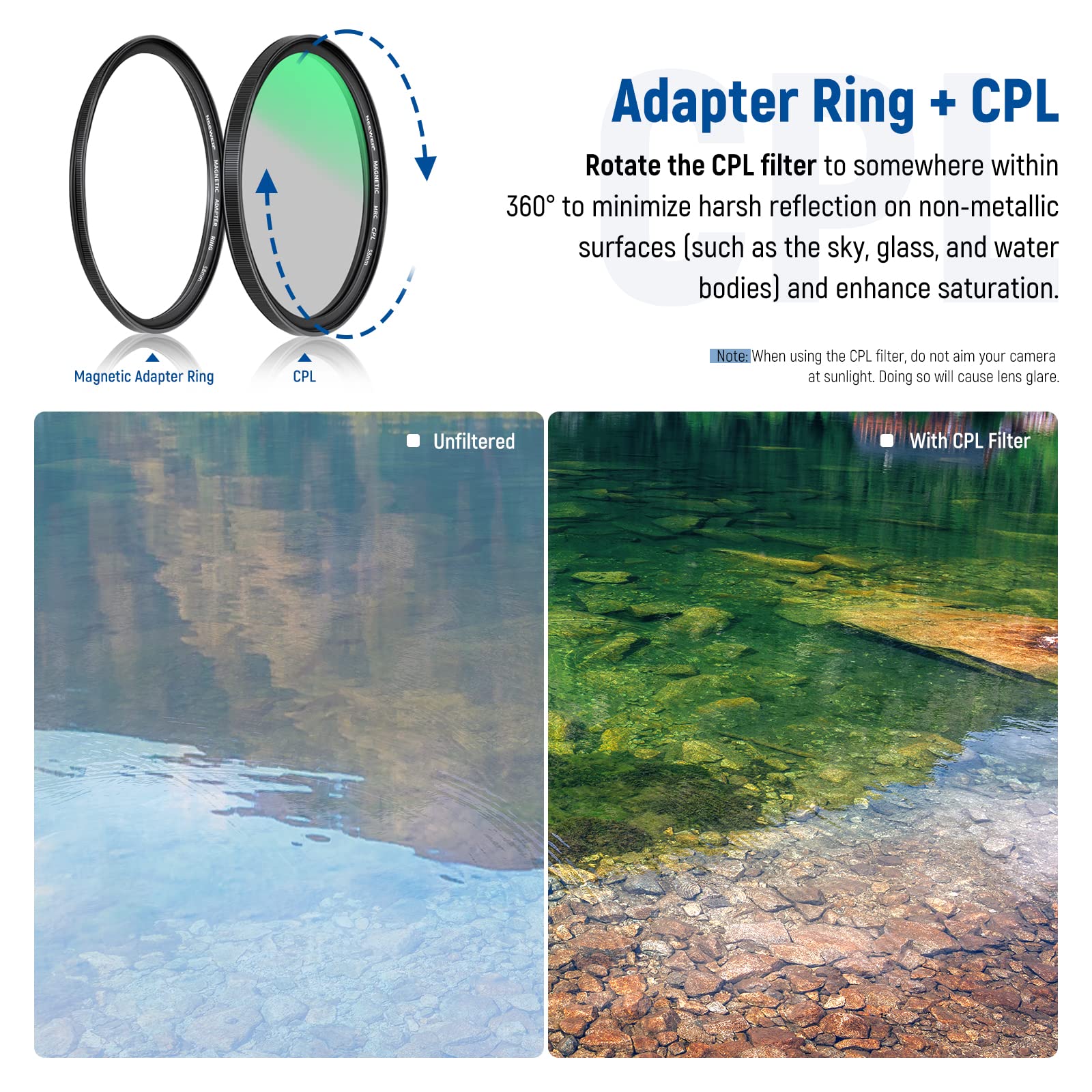 Neewer 77mm Magnetic Lens Filter Kit, Neutral Density ND1000 & MCUV