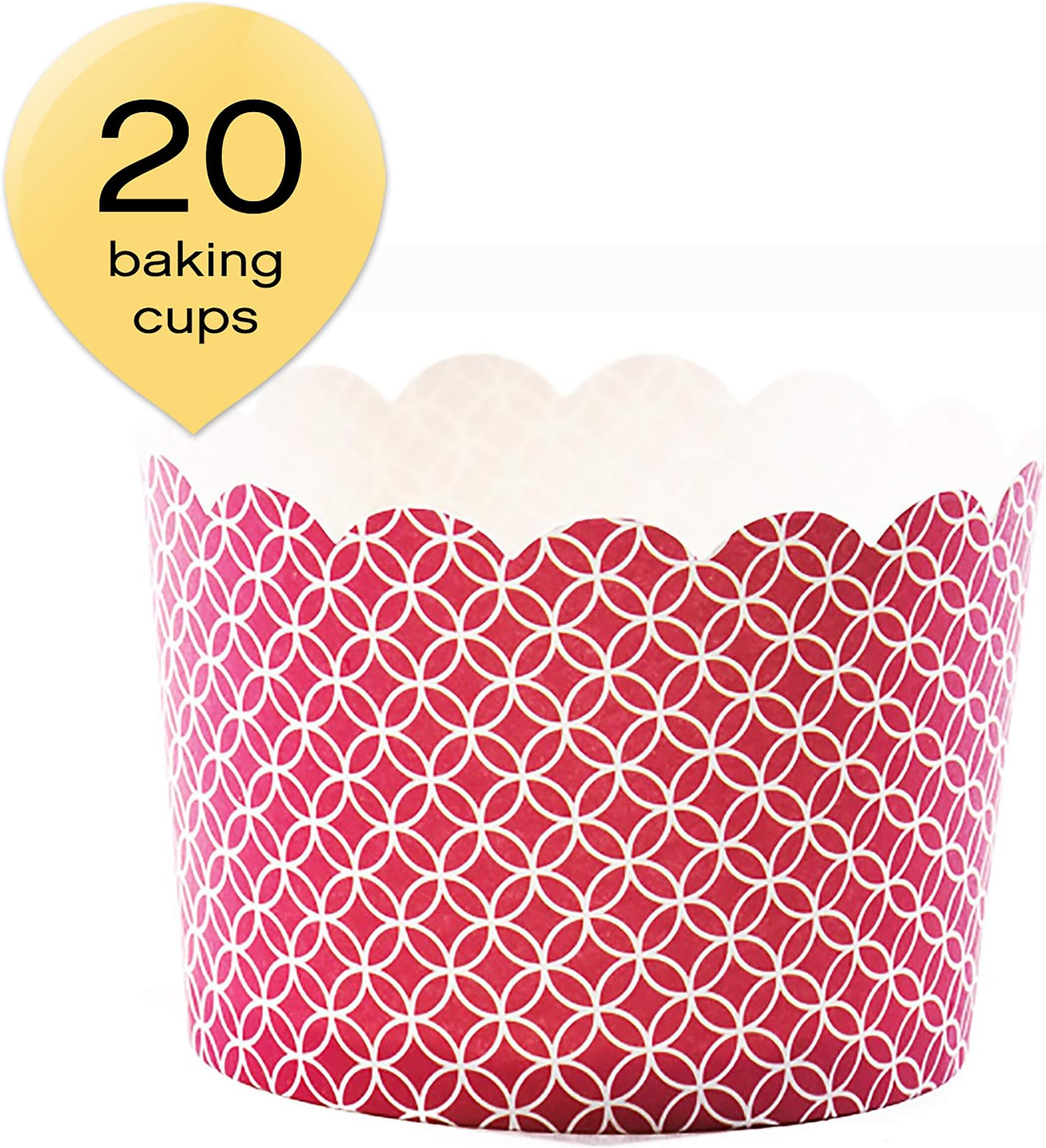 Simply Baked Jumbo Paper Baking Cups Scarlet Medallion 20 Pack simply-baked-jumbo-paper-baking-cups-scarlet-medallion-20-pack