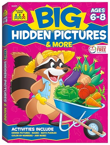 School Zone Big Hidden Pictures & More Workbook: 320 Pages, 1st Grade ...