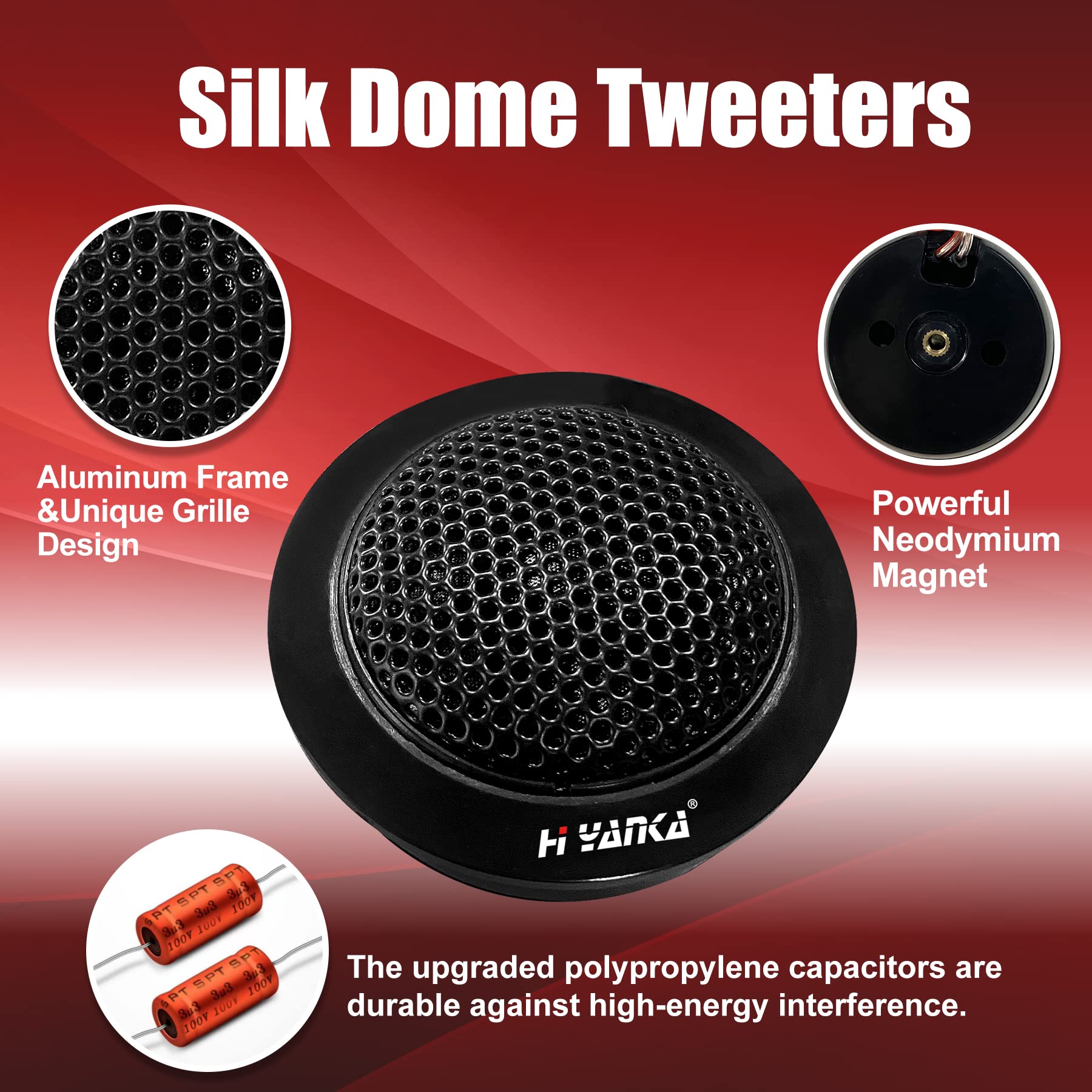 Mua H YANKA 160 Watt CTW-02 Tweeters for Car Audio, Powerful Neodymium ...