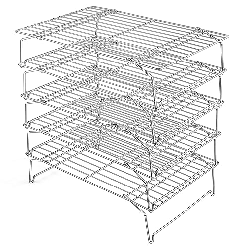 15IN x 10IN Cooling Baking Rack Set of 5, Leonyo 5-Tier Stackable ...