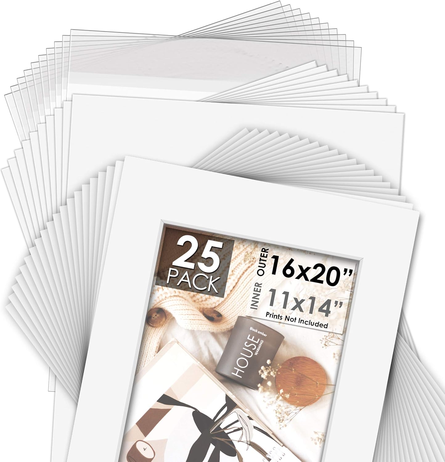 Amazon.com: Mat Board Center, Acid-Free Pre-Cut 16x20 White Picture Mat ...