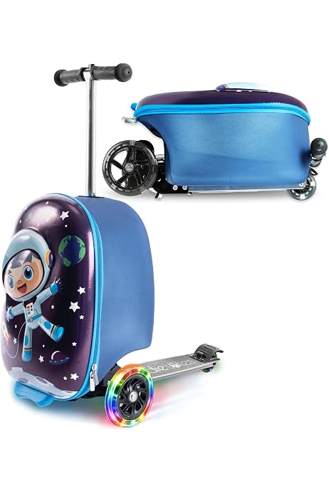 10 Year Old VLIVE Mermaid Scooter Suitcase For Kids - Ride-On Carry On ...