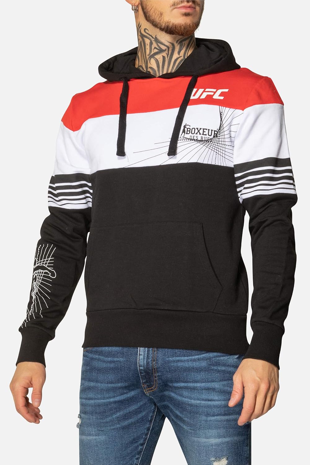 Boxeur Des Rues - UFC Hooded Sweatshirt with Logos Printed On Front and ...