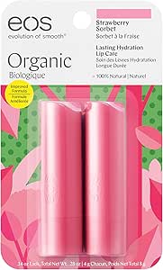 eos Strawberry Sorbet Smooth Stick Organic Lip Balm, 4g, Pack of 2 ...