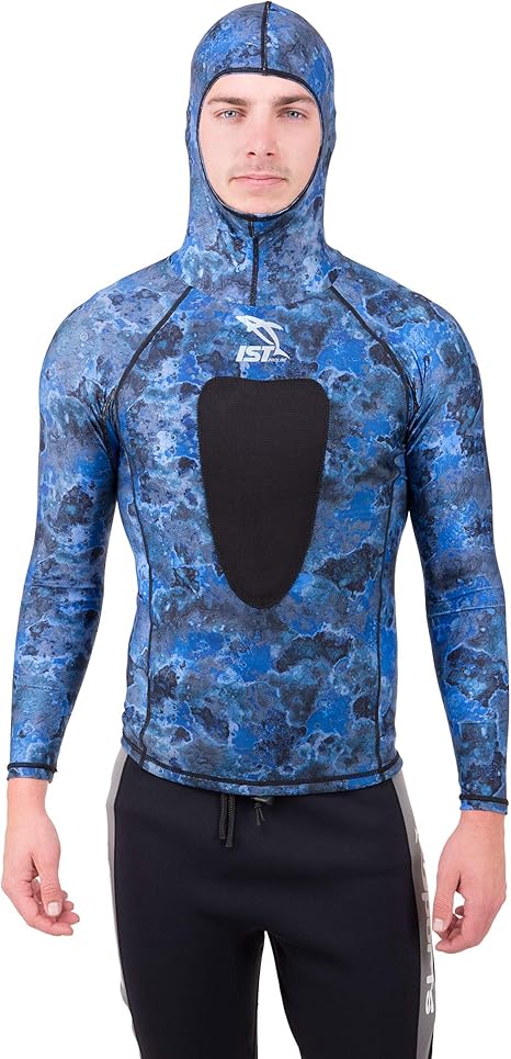 IST VSH-100 Camouflage Spearfishing Rash Guard with Hood, Loading Pad ...