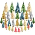 Amazon.com: KUUQA 38Pcs Multicolor Mini Sisal Trees Bottle Brush Trees ...