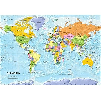 World Political Map - A2 Size - Laminated Paper Nepal | Ubuy