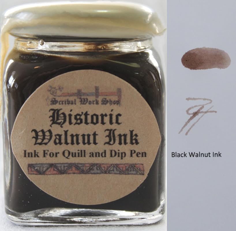 Amazon.com: Historic Black Walnut brown ink for dip pens: Handmade