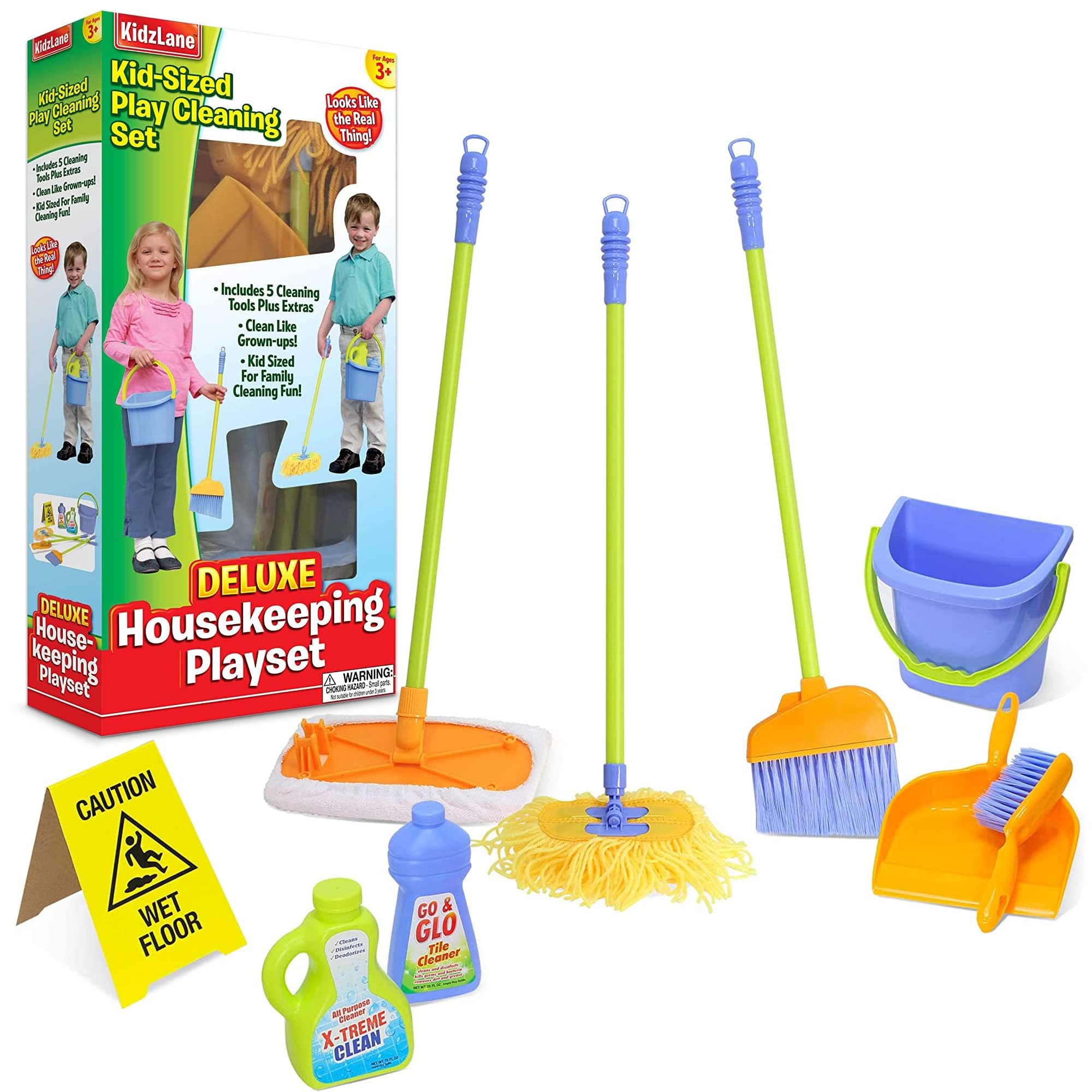 Kidzlane Kids Cleaning Toy Set - Toddler Cleaning Set with Realistic ...