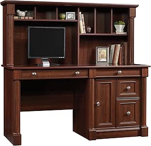 Sauder Palladia Computer Desk and Hutch, Select Cherry Finish: Amazon ...