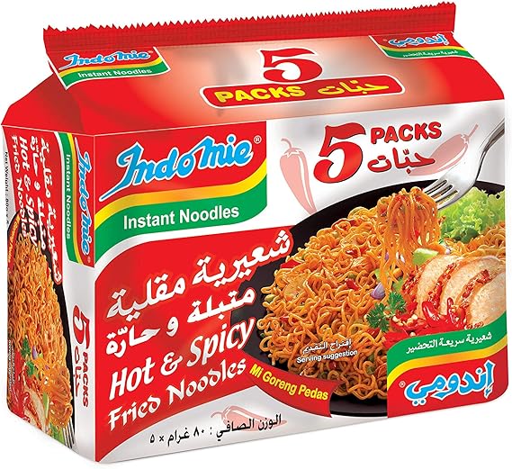 Indomie Hot and Spicy, 5 X 80 g (Pack of 1): Buy Online at Best Price ...