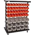 Amazon.com: TRINITY Dual-Sided Mobile, Black Rolling Bin Rack : Office ...
