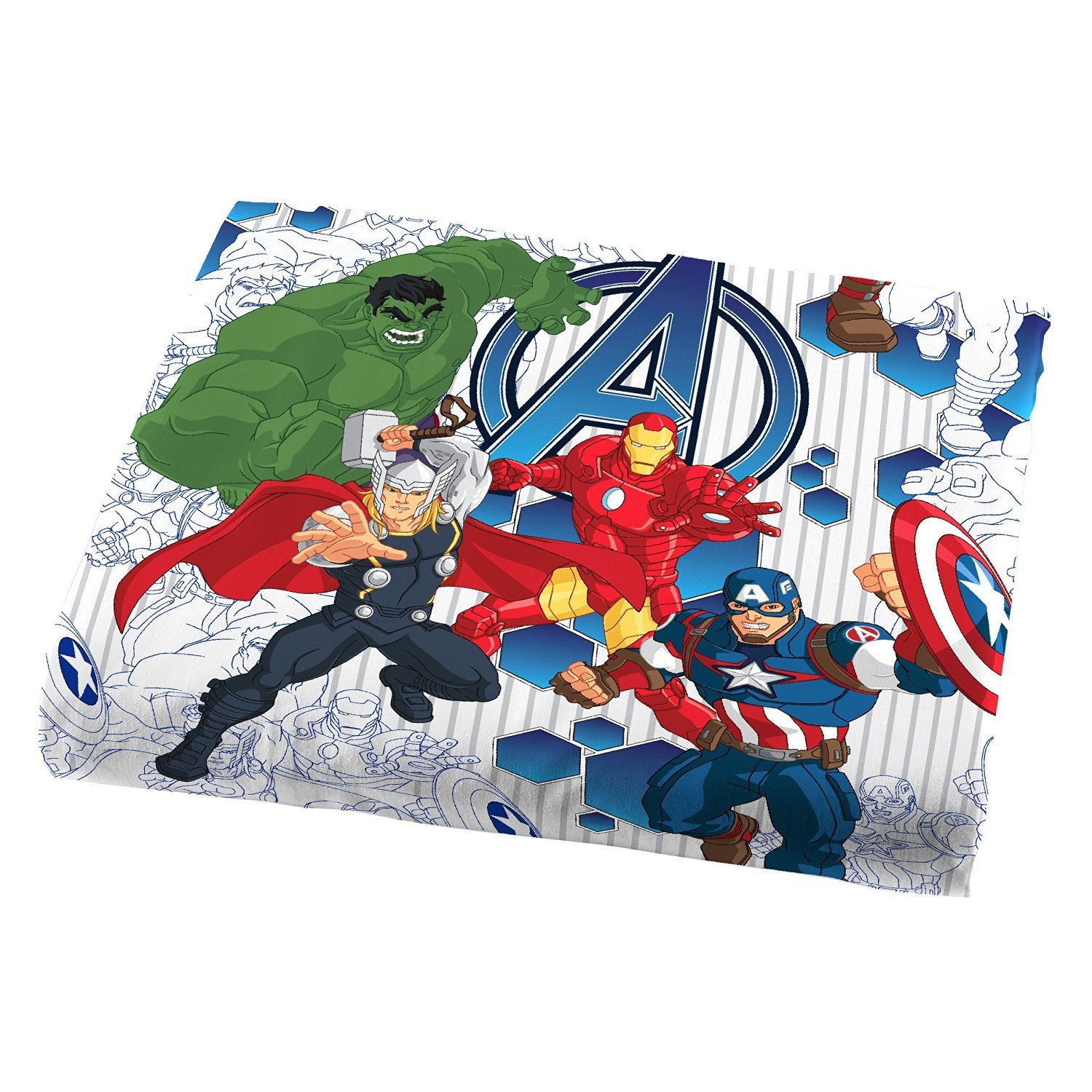Jay Franco Marvel Avengers Blue Circle Twin Sheet Set- 3 Piece Set ...