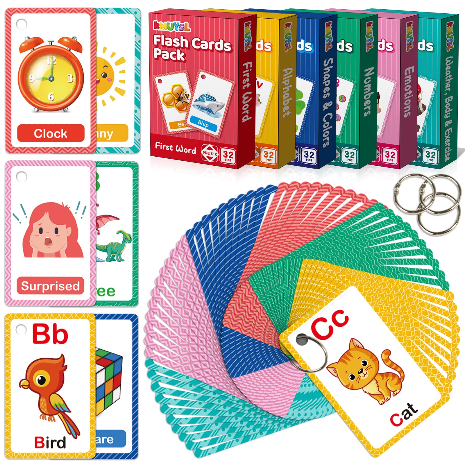 Mua Sight Words Flash Cards for Kids Age 3+, Set of 6 192 Flashcards ...