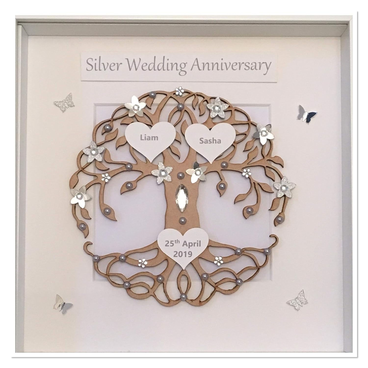 Personalised Tree Of Life 25 Years 25th Silver Wedding Anniversary ...