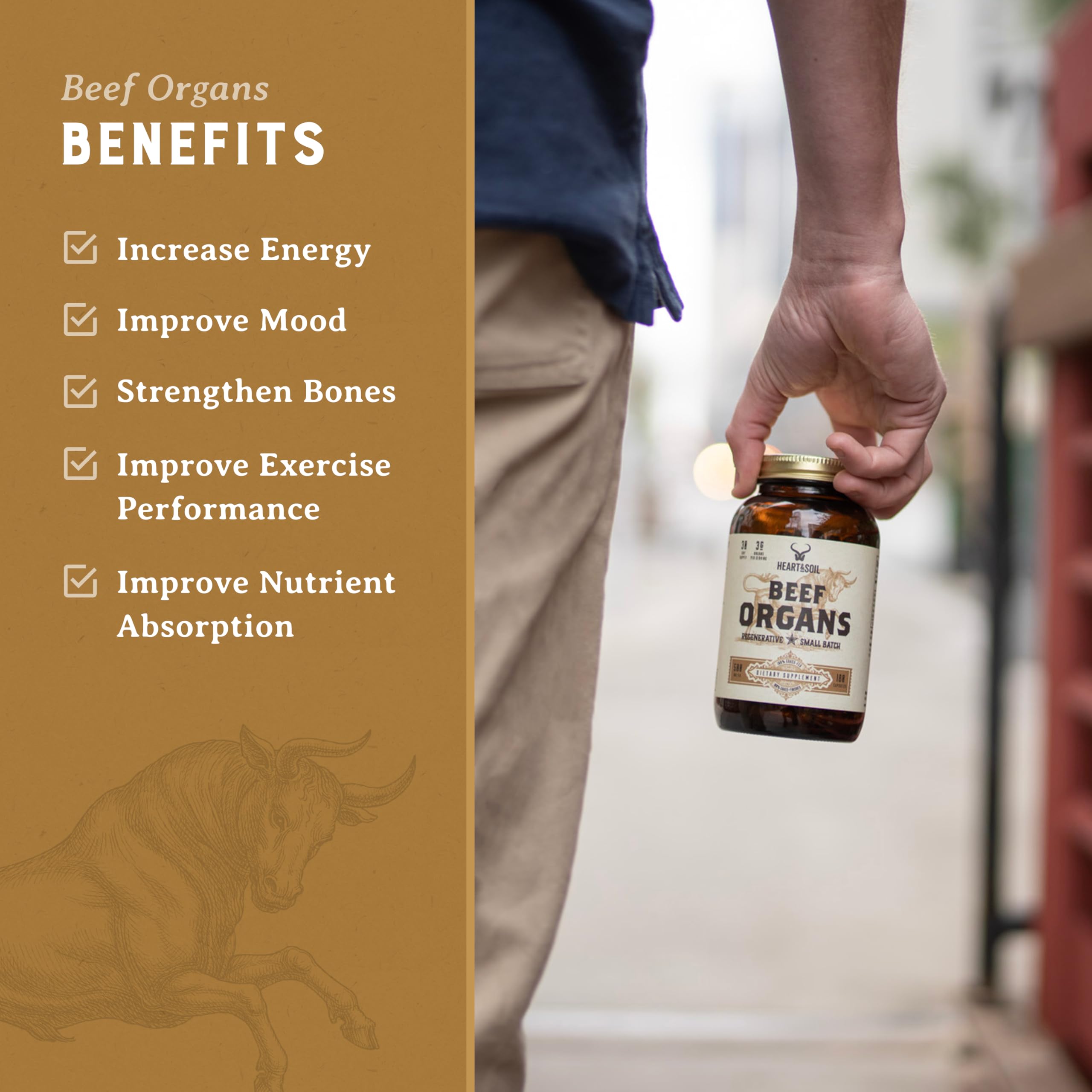 Mua HEART & SOIL – 3000mg Grass-Fed Beef Organ Supplement for Women ...