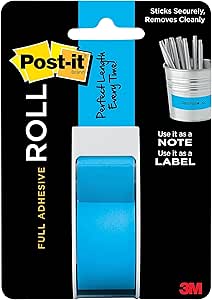 Amazon.com : Post-it Full Adhesive Roll, 1 in x 400 in, Mediterranean ...