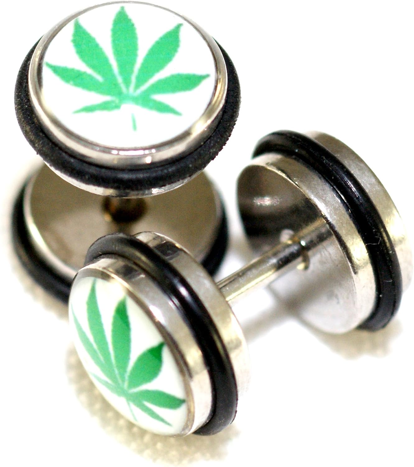 Weed Pot Leaf Marijuana Stainless Steel Fake Cheaters Faux Illusion