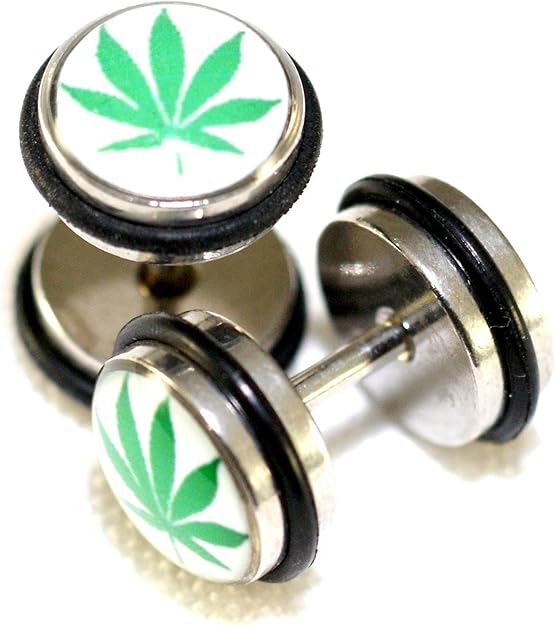 Weed Pot Leaf Marijuana Stainless Steel Fake Cheaters Faux Illusion ...