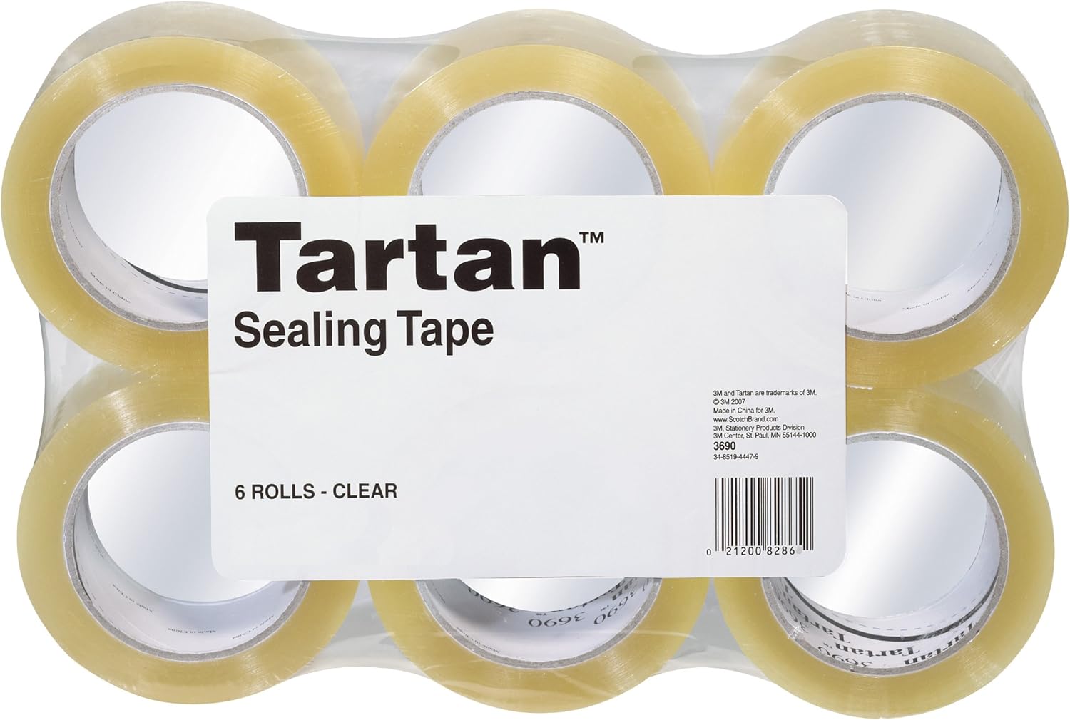 Amazon.com : Tartan (TM) Sealing Tape, 1.88 x 54.6 Yards, 6 Rolls ...