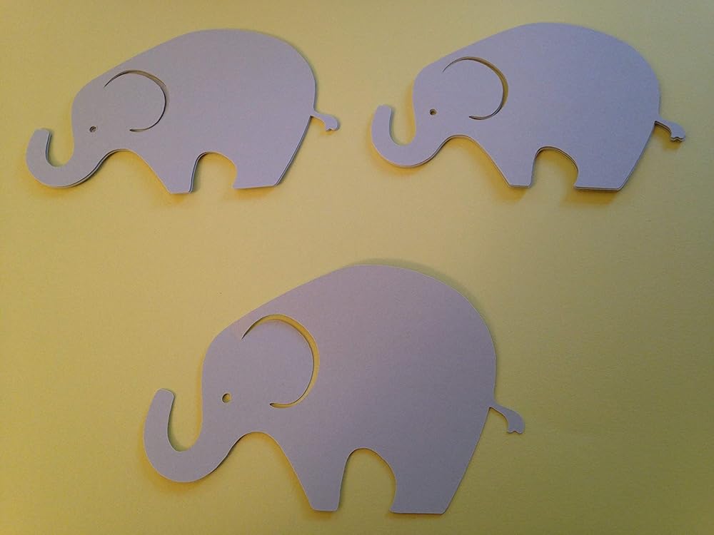 Amazon.com: 24 Light Gray Elephant Cutout 3 3/4 Inch Elephant Cut Outs ...