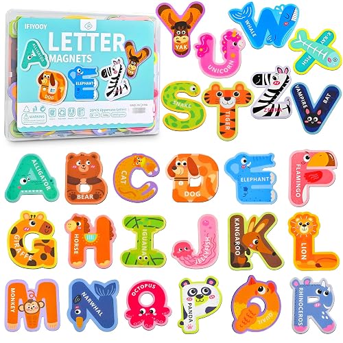 IFIYOOY Large Magnetic Letters, ABC Refrigerator Magnets Colorful ...