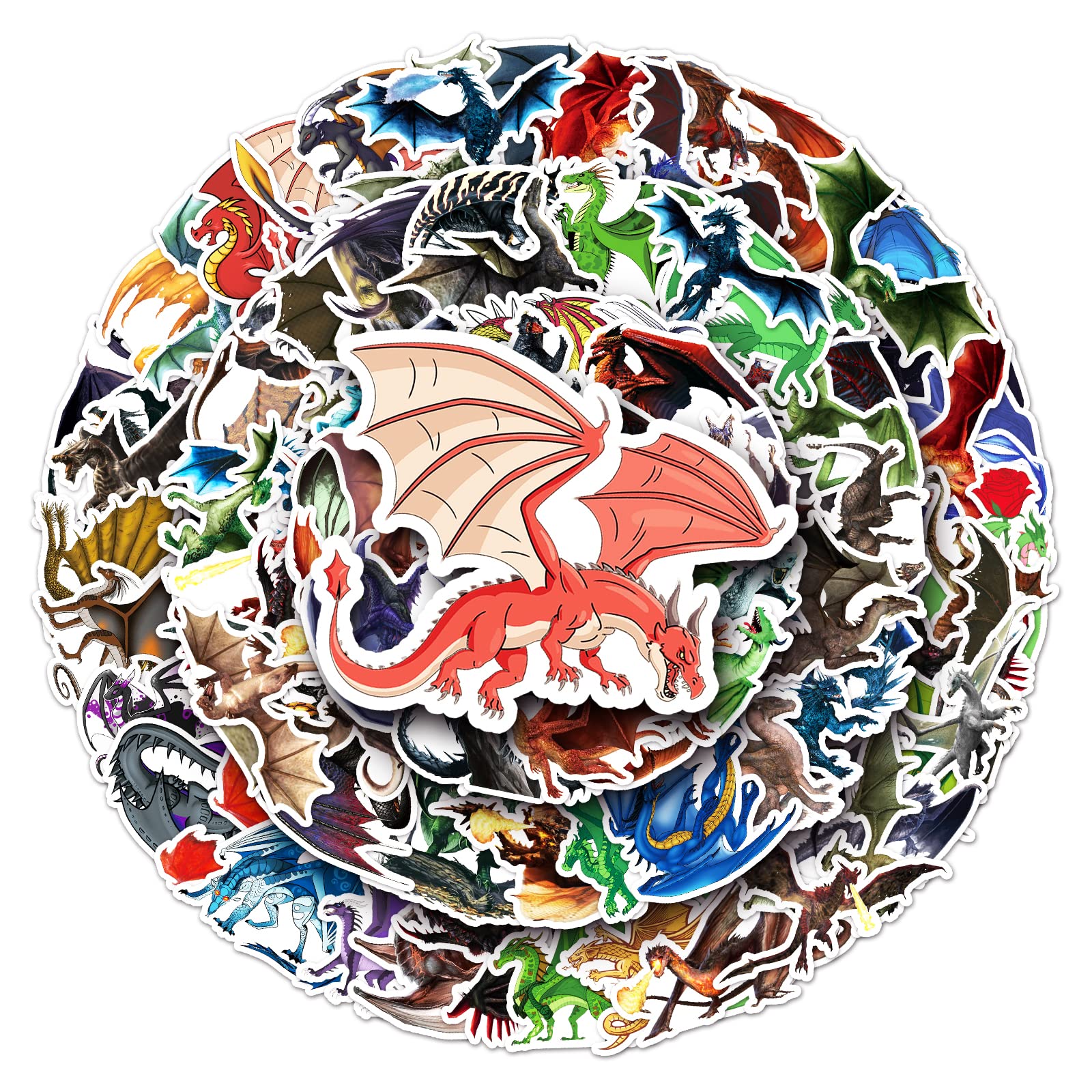 Mua 100Pcs Magic Dragons Stickers, Pterosaur Fantasy Dragon Vinyl ...