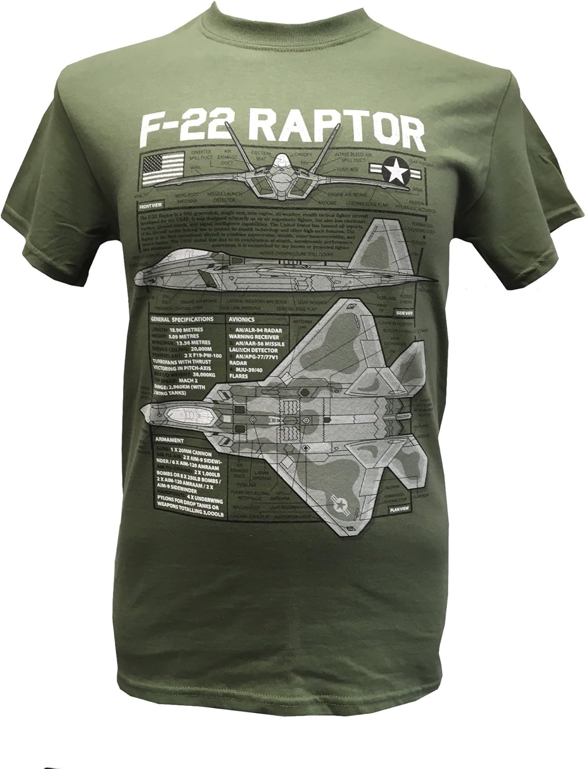 Lockheed Martin F-22 Raptor - Modern Warfare/Military T Shirt with ...