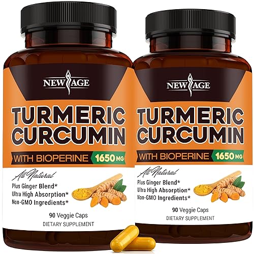NEW AGE Turmeric Curcumin Capsules - Standardized Curcuminoids - Non ...