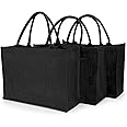 Amazon.com - Segarty Tote Bags, 3 Pack Large Burlap Jute Reusable Canvas Gift Favors Bag with ...
