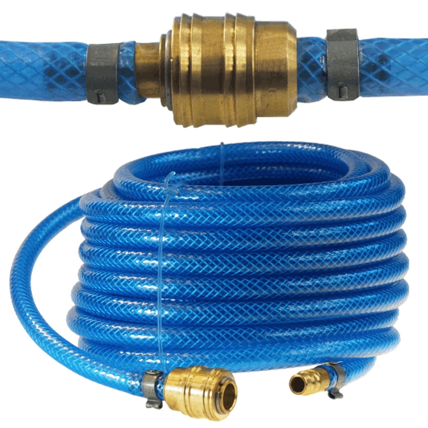 10 METER DRUCKLUFTSCHLAUCH 15 bar 6x2,5mm Gewebeluftschlauch komplett ...