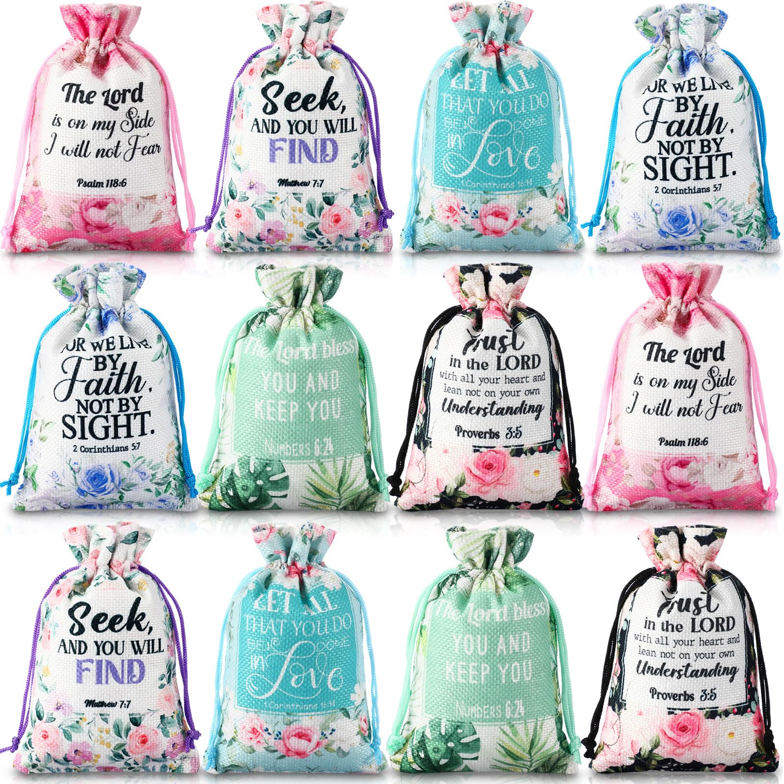 Locmeo 30 Pcs Bible Verse Religious Gift Bags with Drawstring 4 x 6 ...