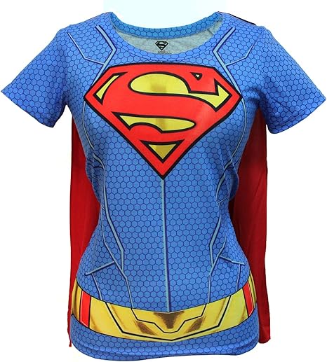 Amazon.com: Supergirl Cape Shirt Supergirl Cosplay DC Supergirl Tshirt ...