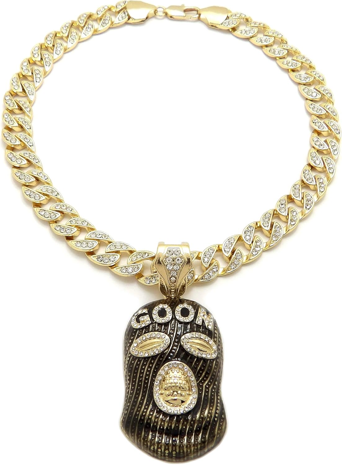 Fashion 21 Stone Filled Goon Ski Mask Man Pendant 10 mm 18, 20, 24 ...